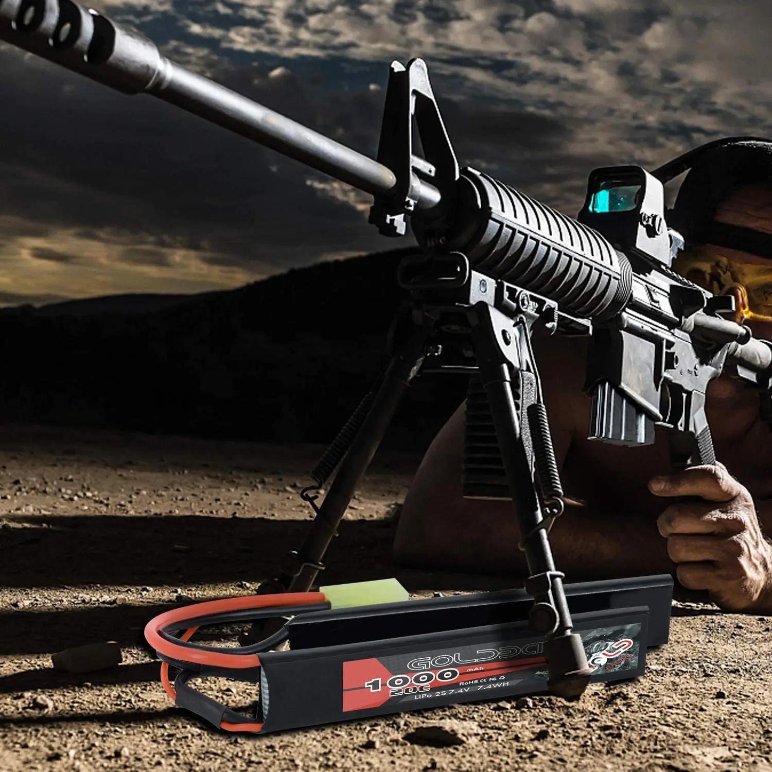 Lipo Battery 1000mah 2s 7.4v 20c With Mini Tamiya Connector For Airsoft ...