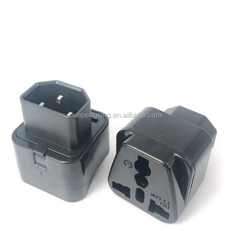Universal Socket UPS/PDU IEC-C14 Male 3 Prong Adapter
