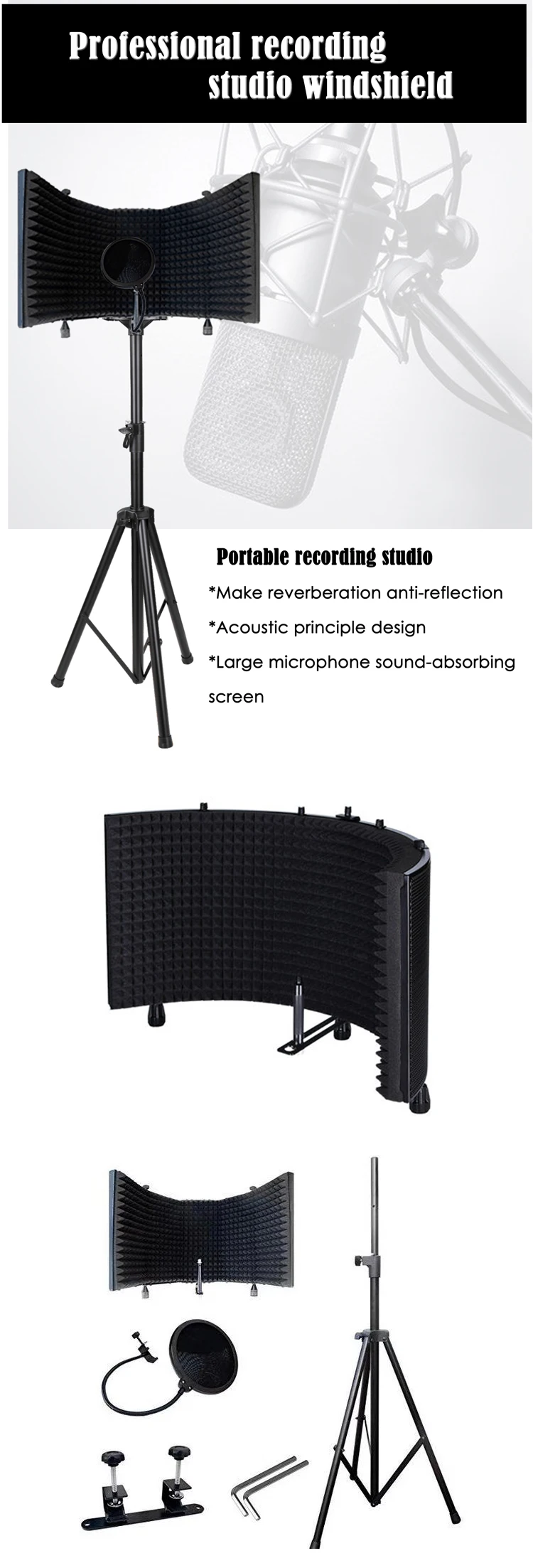 Microphone Sound-absorbing Screen Microphone Soundproof Screen ...