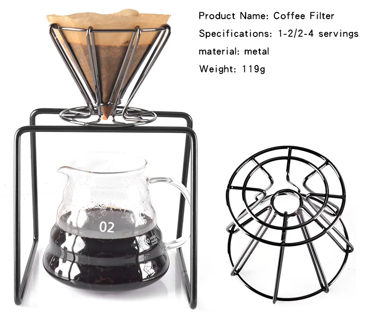 Cafemasy Coffee Tools Metal Wire Mesh Coffee Filter Funnel Shape V60 ...
