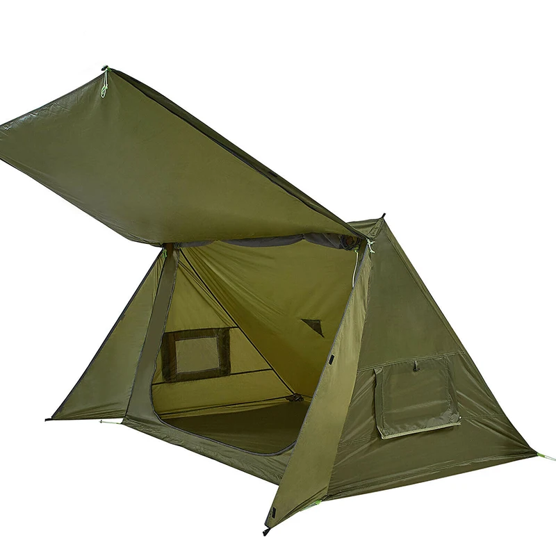 Outdoor Glamping Survival Backpack Tent Bushcraft Sun Shelter Tent ...