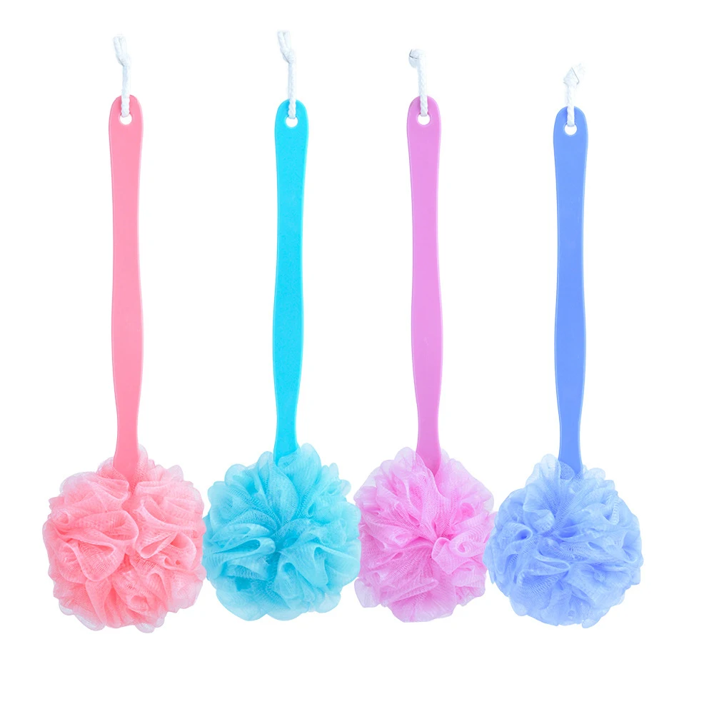 Soft Mesh Sponge Colorful Bath Sponge With Long Handle - Buy Plastic ...