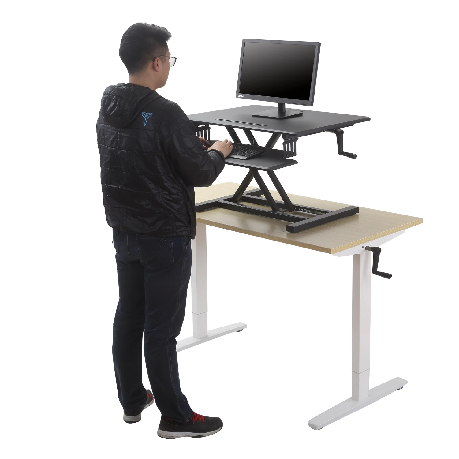 Ergor Crank Height Adjustable Convertible Standing Desk,Office ...