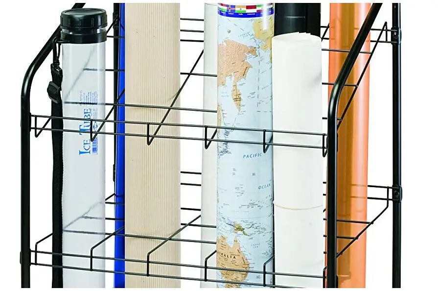 Metal 360 Degree Movable Wire Bin Roll File Wrapping Paper Drawings ...