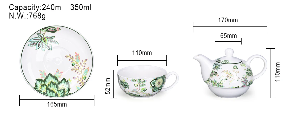 Ceramic Cute Green Teapot And Cup Set With Bucket Gift Box - Buy ...