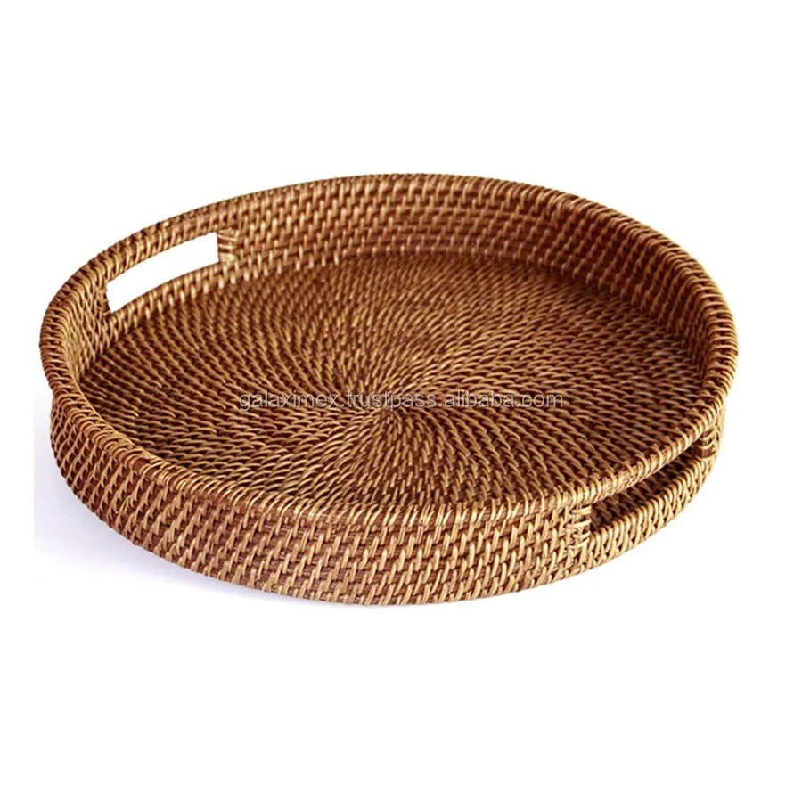 Handwoven Round Rattan Trays Handmade Vietnam Rattan Trays Basket - Buy ...