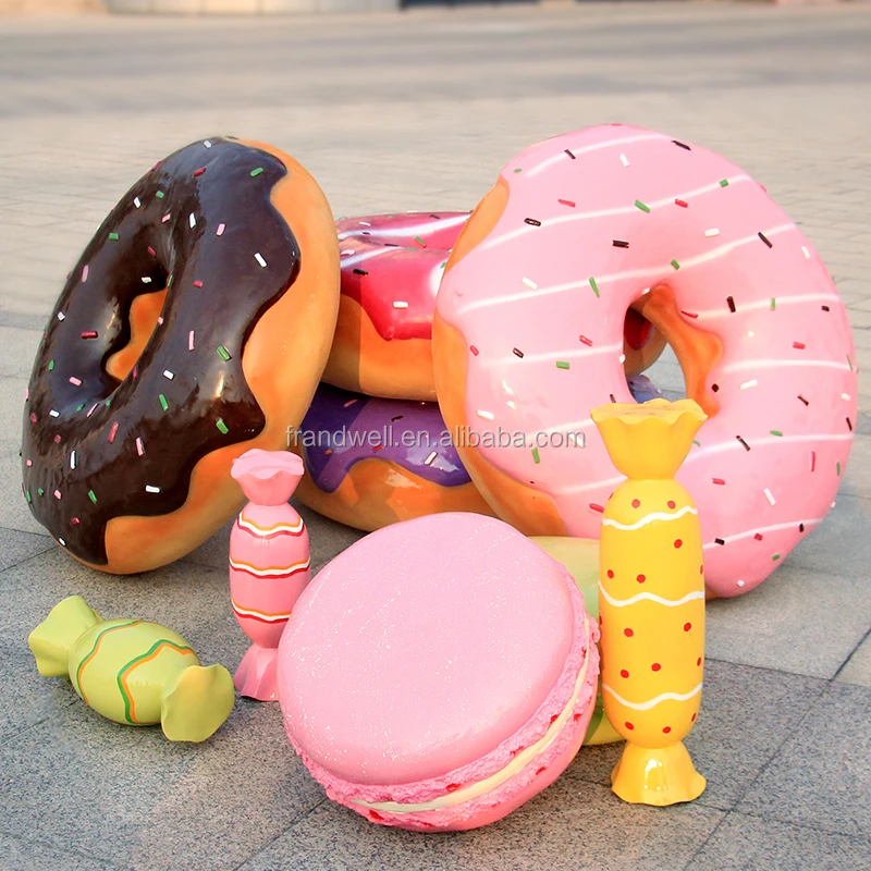 New Design Fiberglass Resin Donuts Sculpture Doughnut Props Candy ...