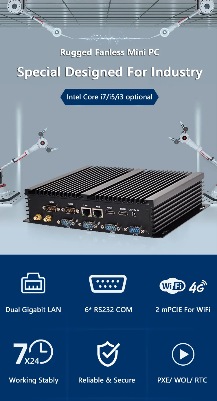 Oem Fanless Industrial Mini Pc I5 4200u Rugged Itx Case Embedded ...