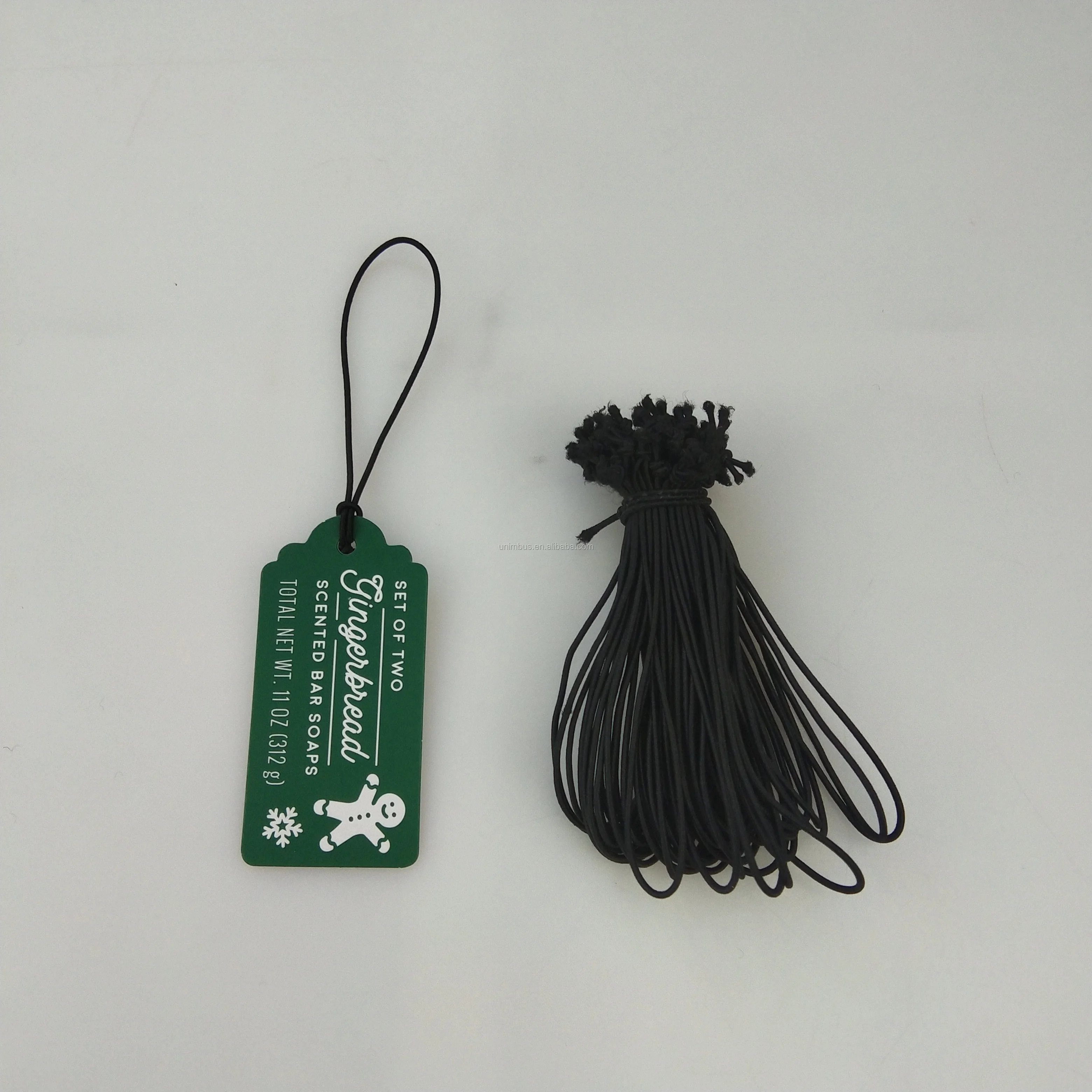 1.2mm Black Elastic Cord with Metal Tips for Decoration