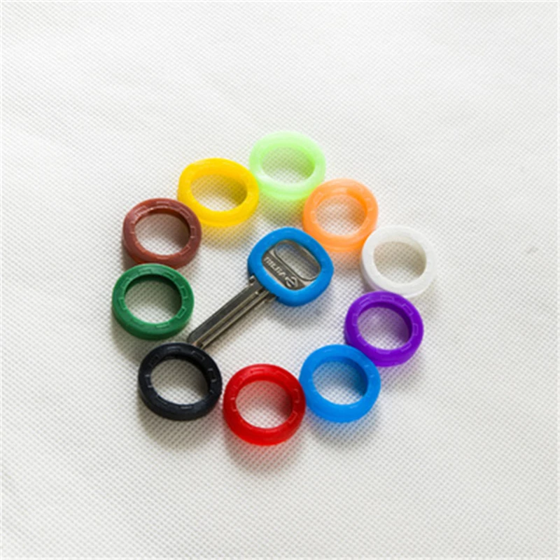 Random Colorkey Rings Silicone Topper Key Holder Keychains Hollow ...