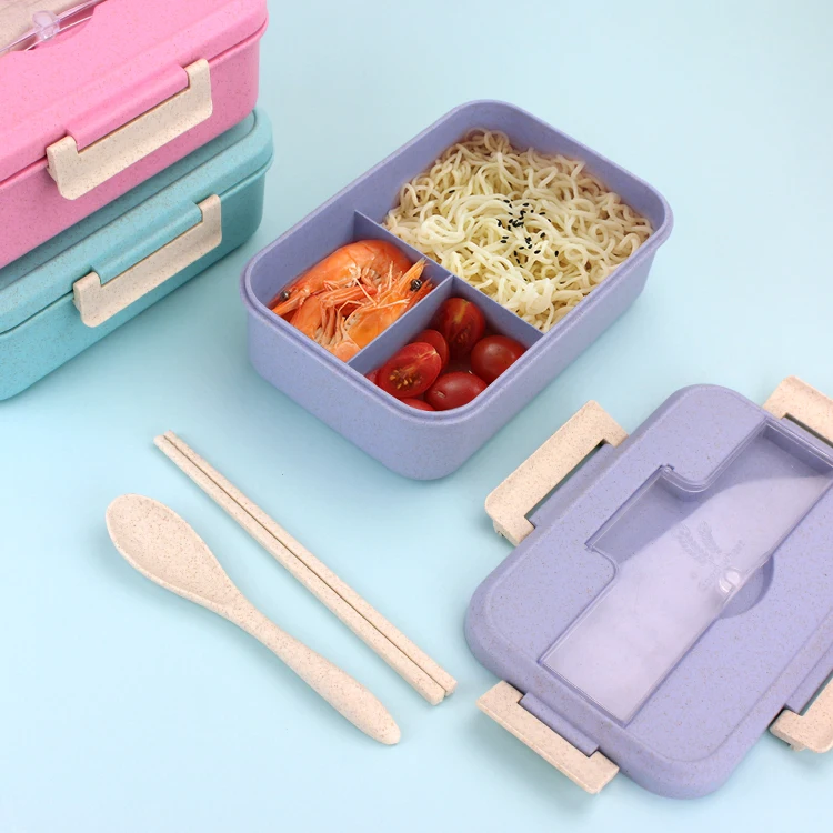 Portable Reusable Lunch Box Eco Wheat Straw School Lunch Box With ...