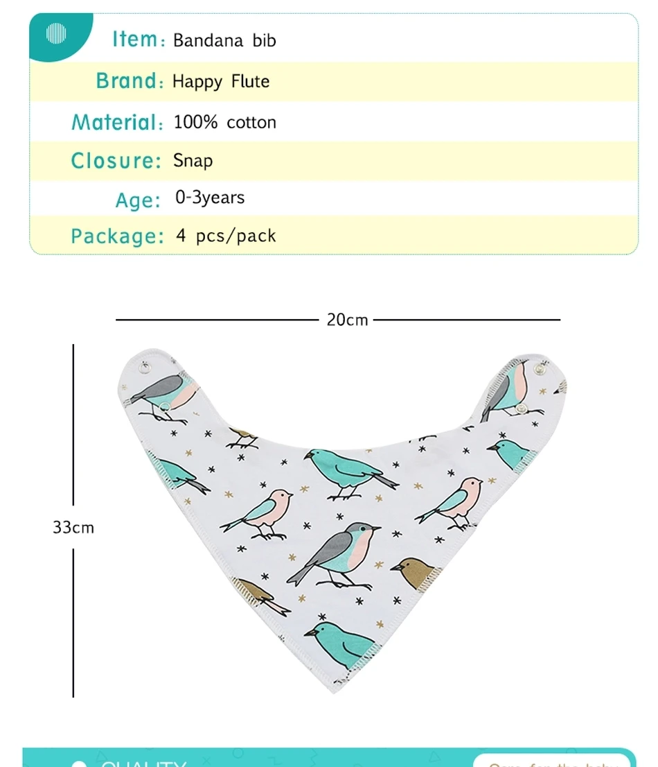 Happyflute Waterproof Triangle Baby Feeding Bibs Wholesale Baby Bandana ...
