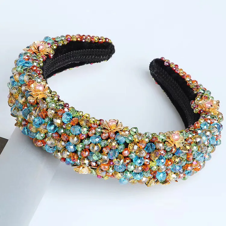 Wedding Charm Rainbow Color Baroque Headband Hair Accessories Handmade ...
