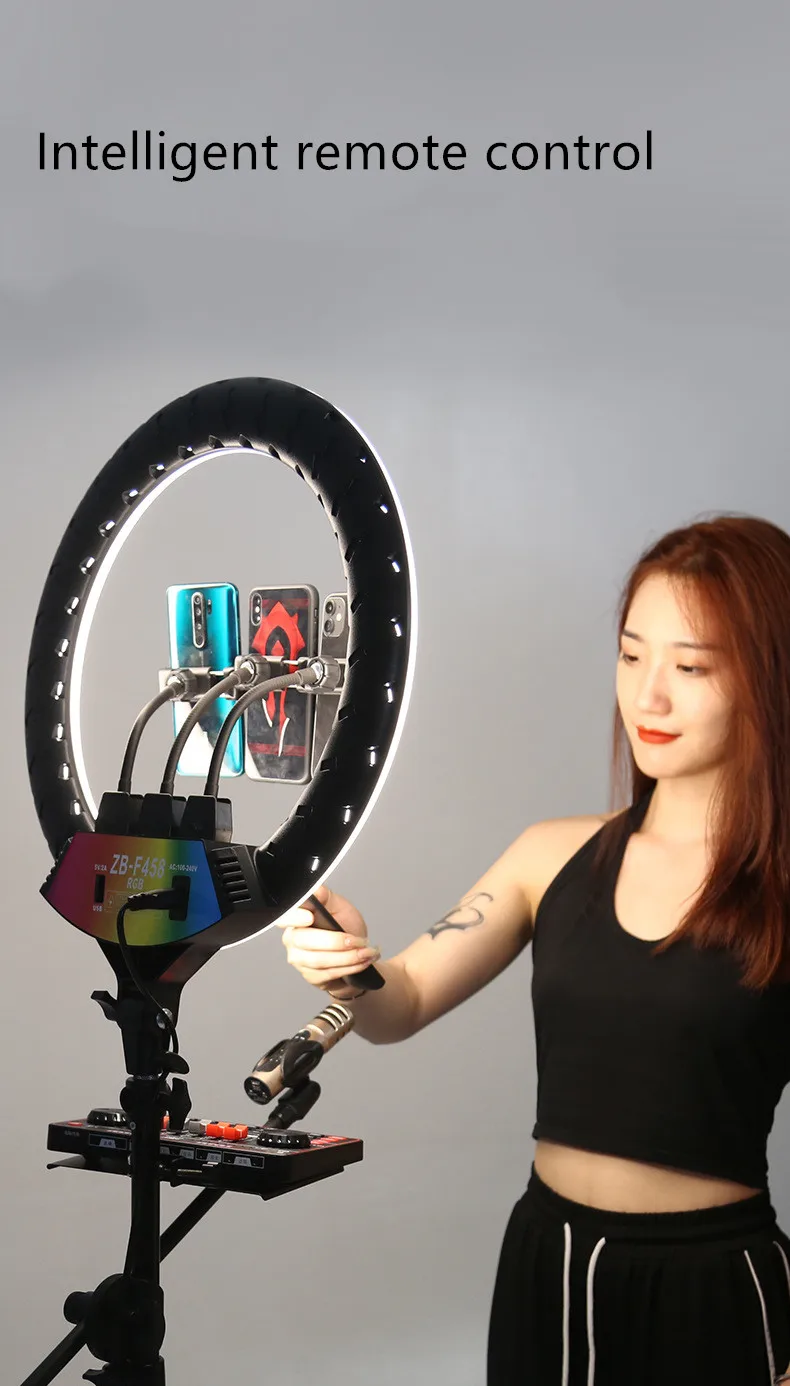 18 Inch Rgb Ring Light Kit With Stand,Ring Lamp With Stand 3200k-6500k ...