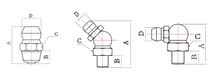 SYD-901-1 SAE-J534 Standard Galvanized Steel Grease Nipples
