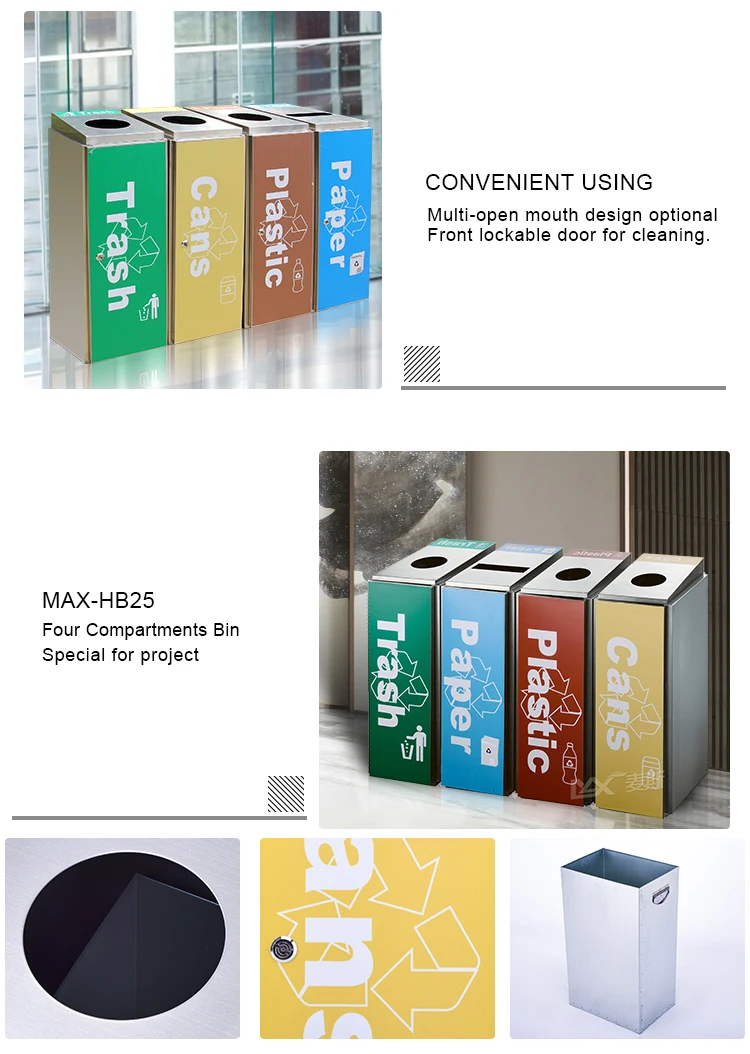 Museum Multi-Open Segregation Waste Bin - Recycling Bins