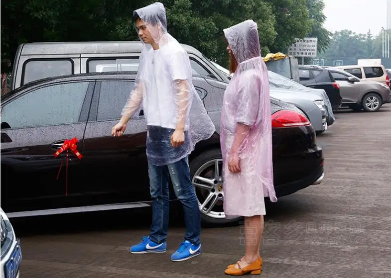 One-time Raincoat Fashion Hot Disposable Pe Raincoats Rainwear Travel ...