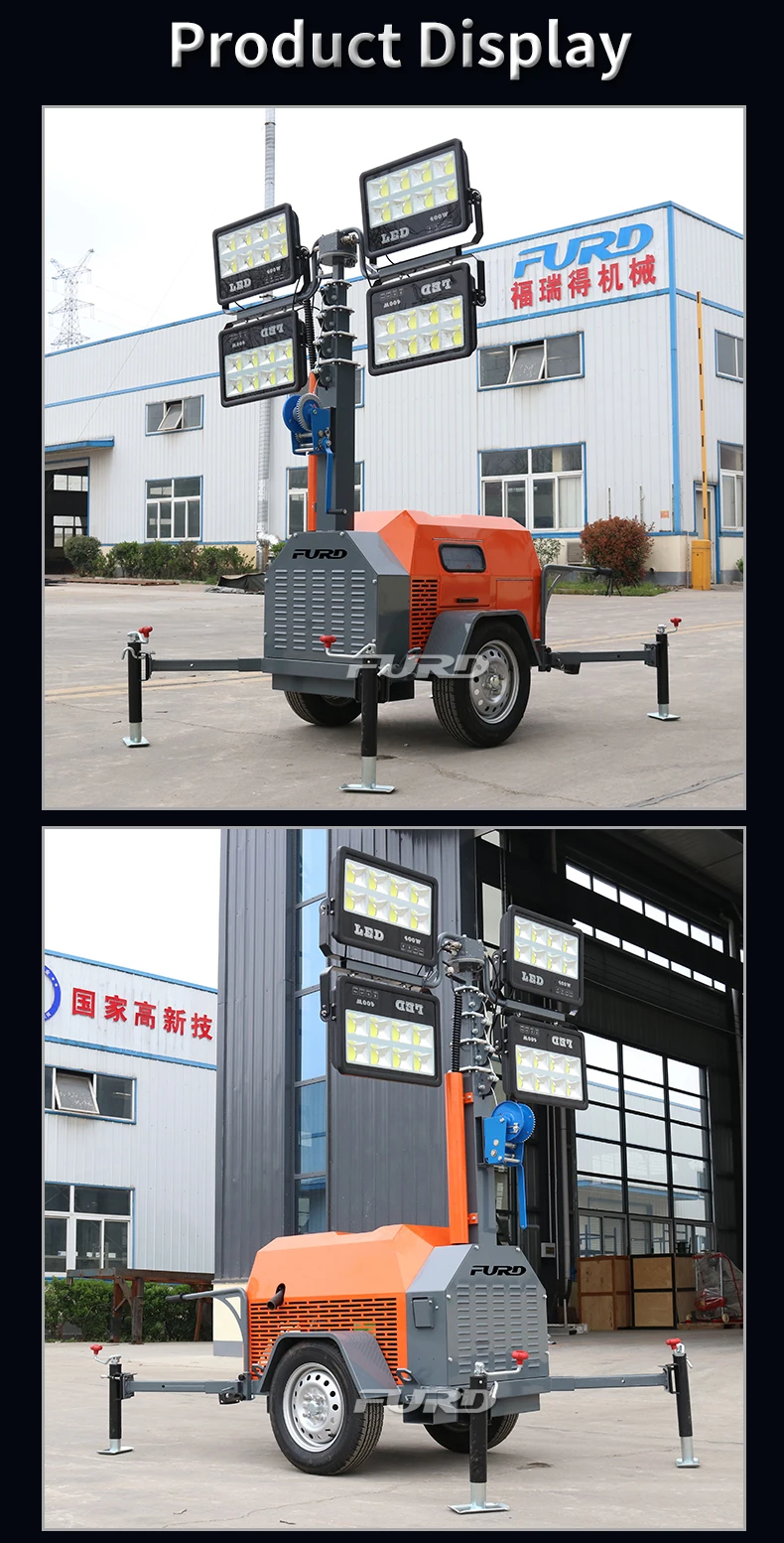 Portable Lighting Floodlight Diesel Generator Light Tower Generator ...