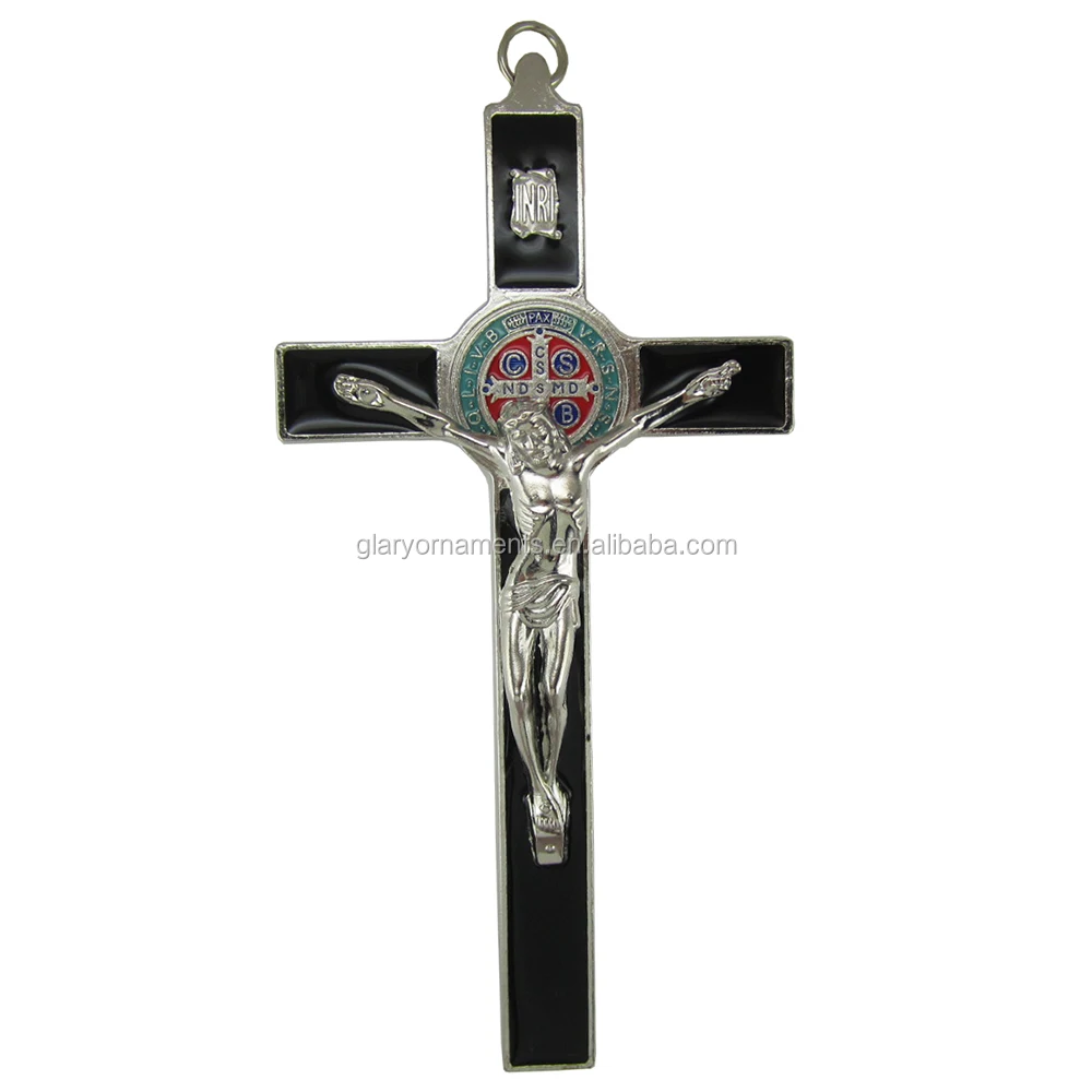 8 Inches Epoxy St. Benedict Wall Crucifix Cross - Glary