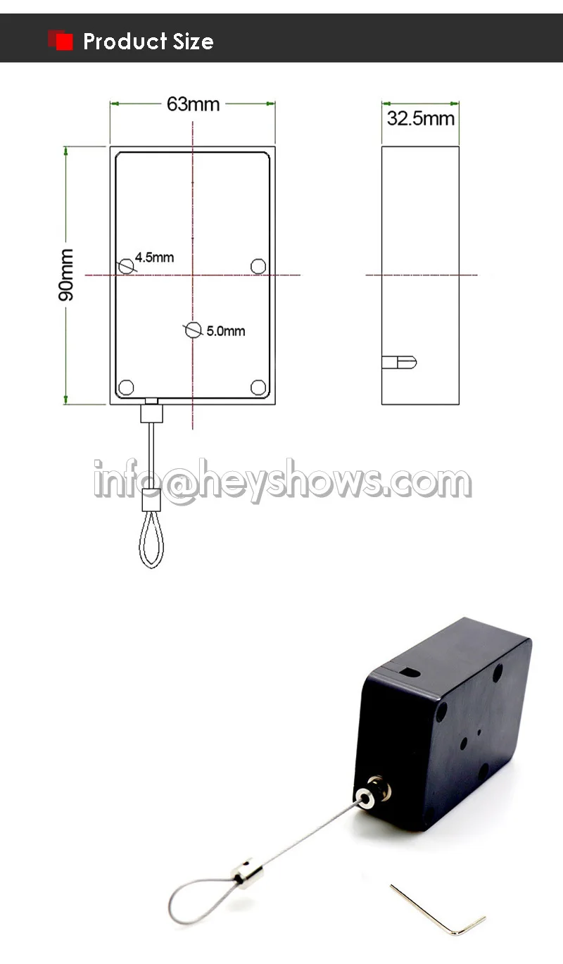 Strong Anti-theft Pull Box Retractable Security Recoiler Accessory ...