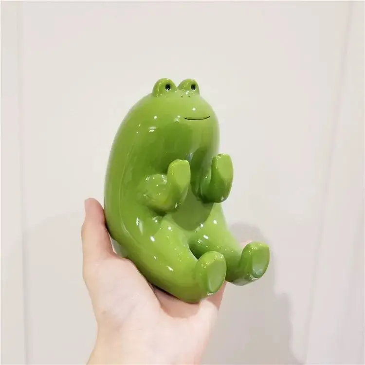 Funny Design Frog Smart Phone Holder,Desktop Decor Ceramic Cell Phone ...
