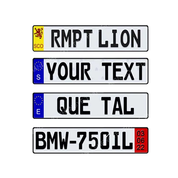 French Custom Reflective Aluminum Vehicle Number Plate France License ...