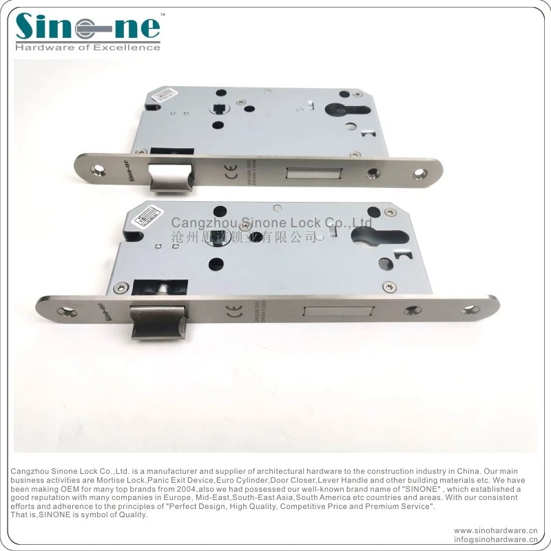 85mm Mortise Lock Body - Euro Standard Fire Rated Stainless Steel 304