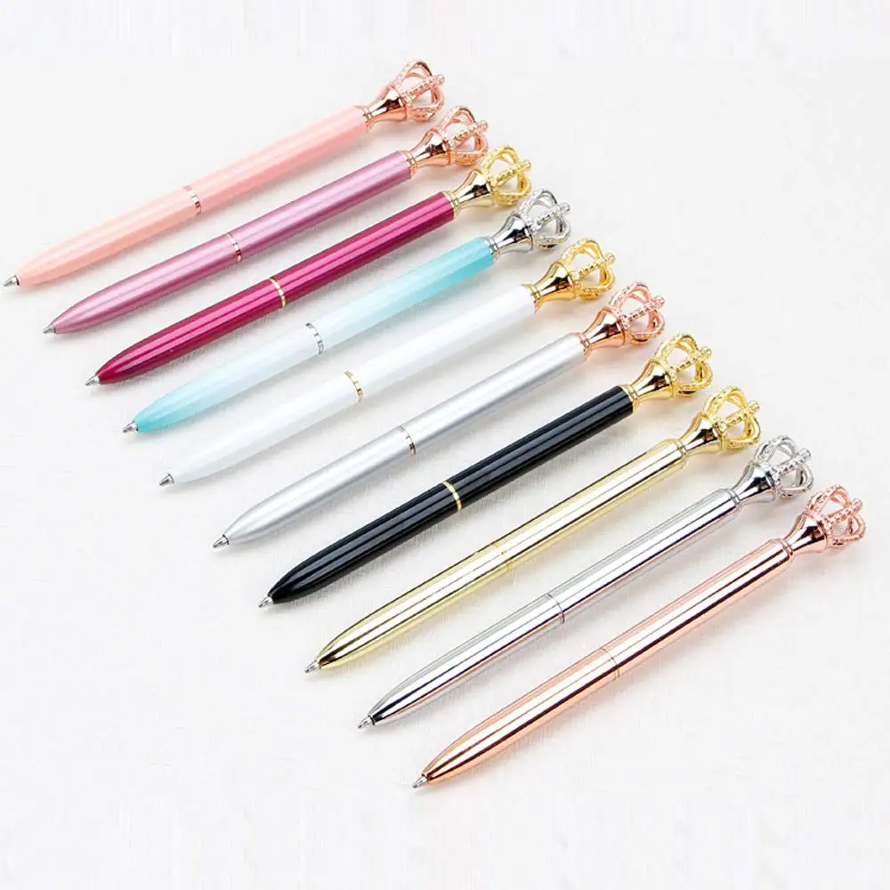 Crown Top Ballpoint Pens Crystal Crown Pens Metal Ball Pen For Women,Co ...