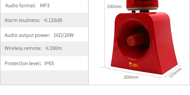 120db Customized Voltage Red Led Warning Light Sound Alarm - Buy Led ...