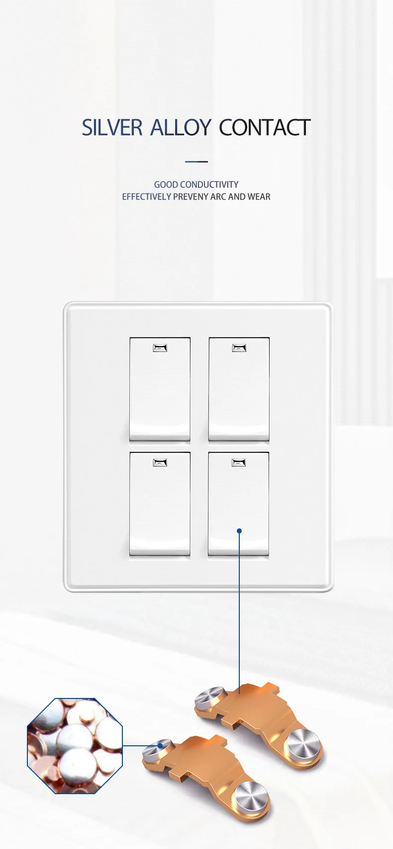 Nepal Luxury Design Gold Color Pc Material 1 Gang 6 Pin Multi Function ...