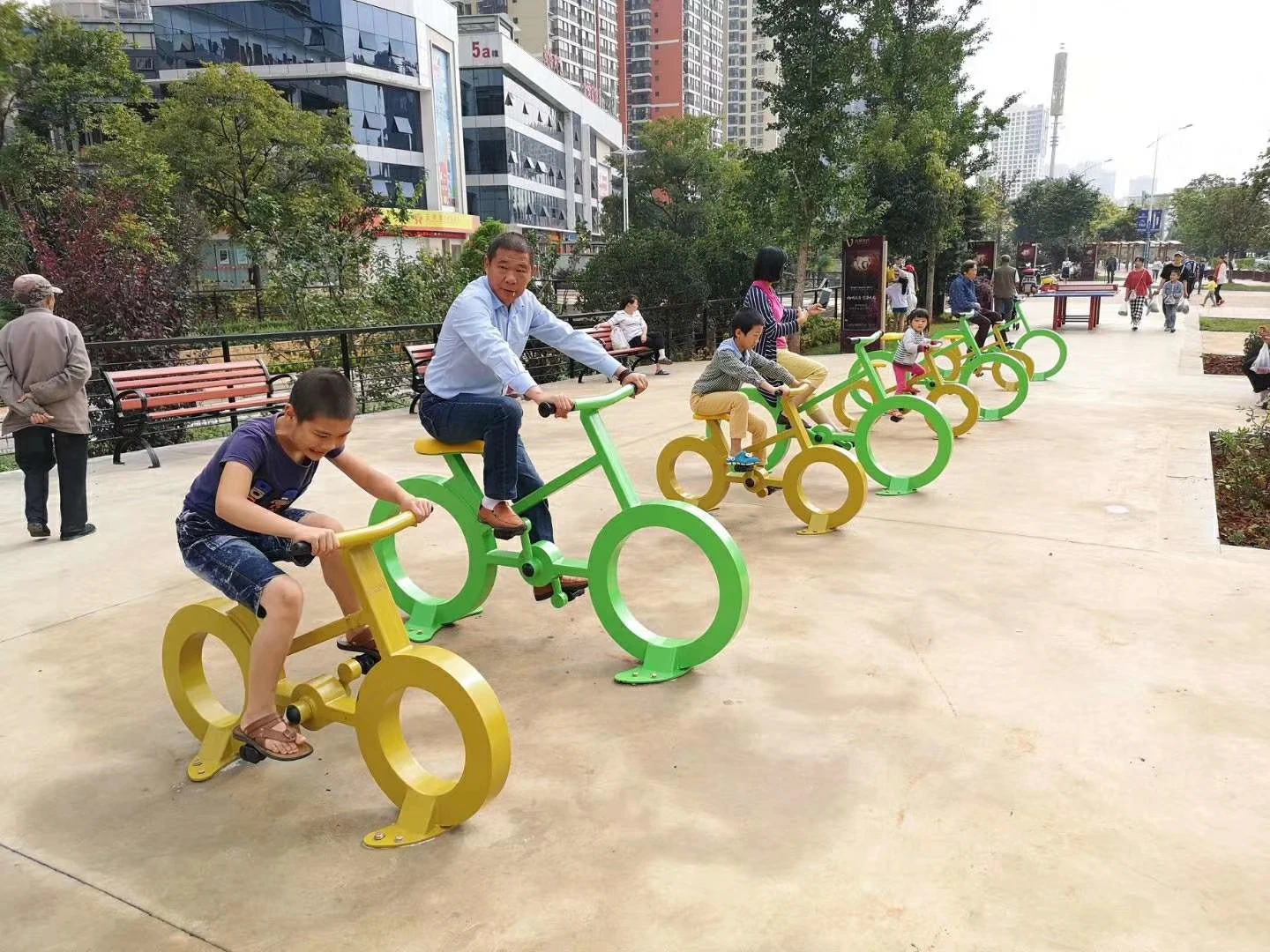 Park Equipment Street Workout Stationary Bike Outdoor Exercise Bike ...