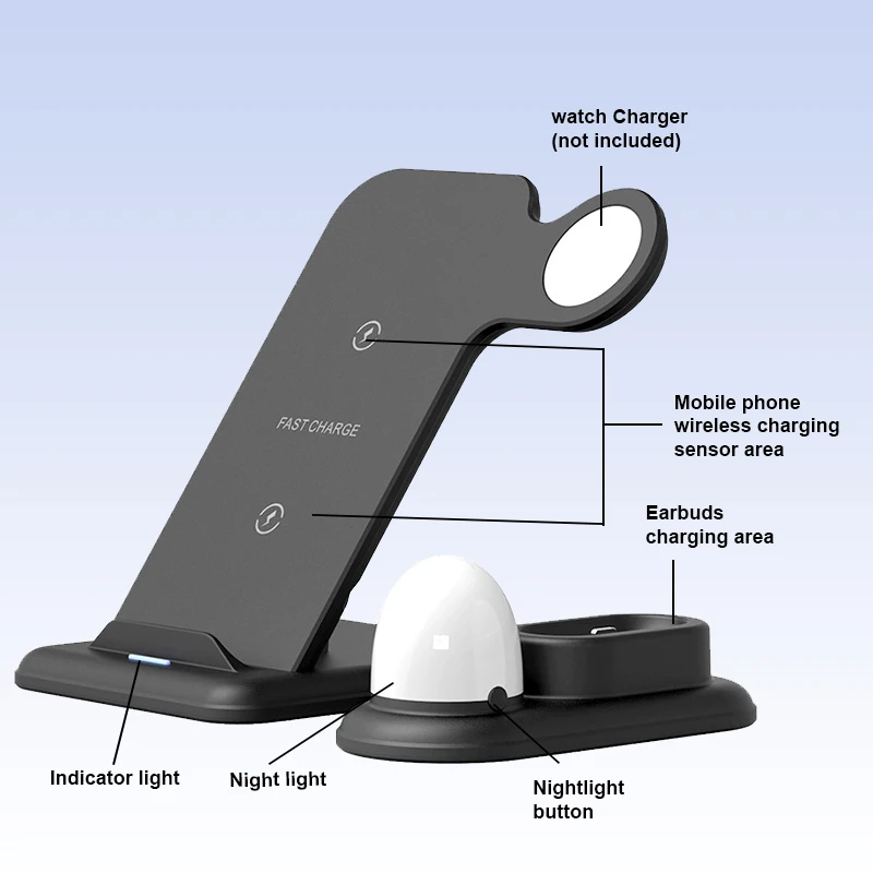 4 in 1 Multi Function Wireless Charger - Fast Charging Dock