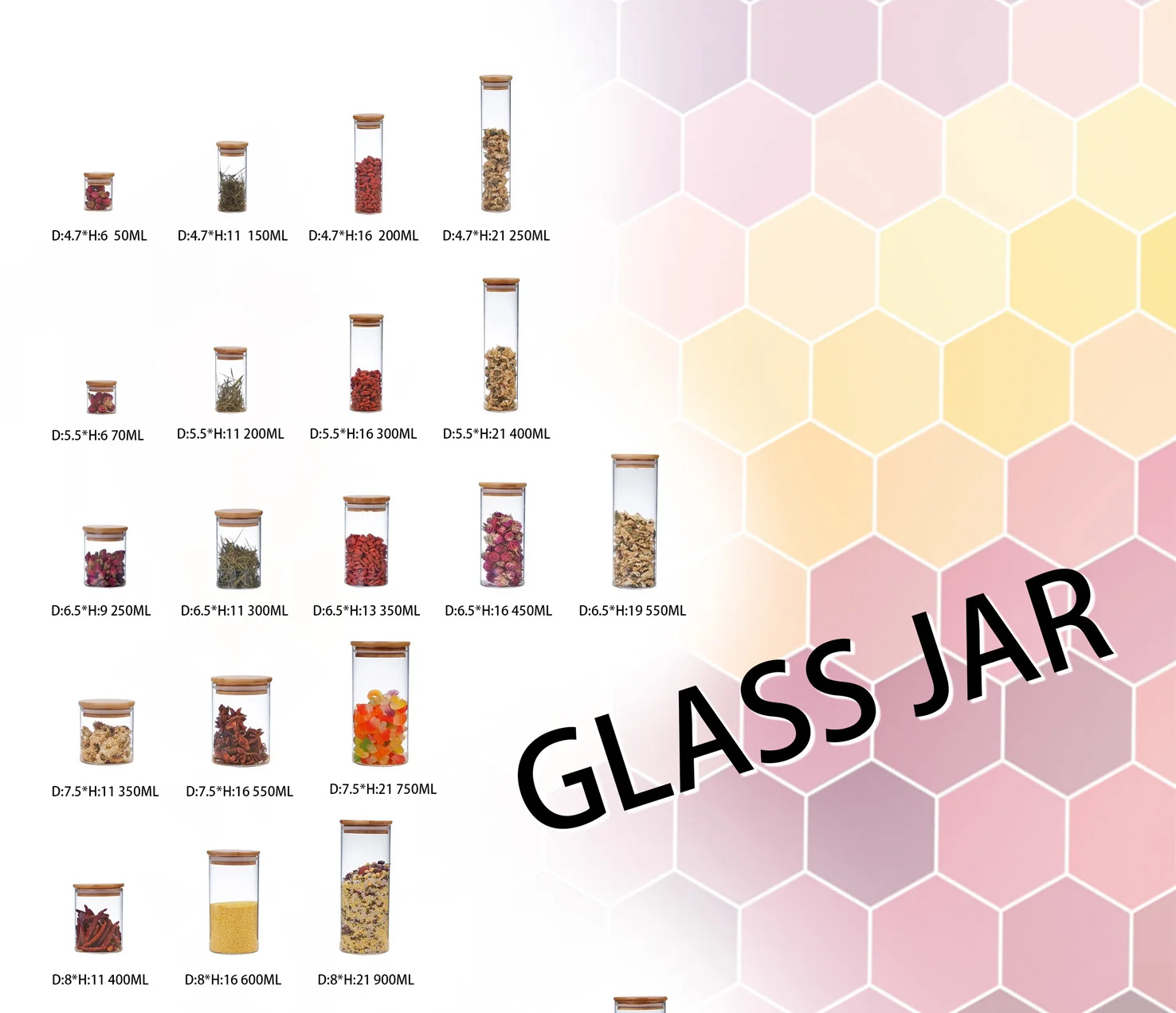Wholesale Borosilicate Glass Jars with Bamboo Lids