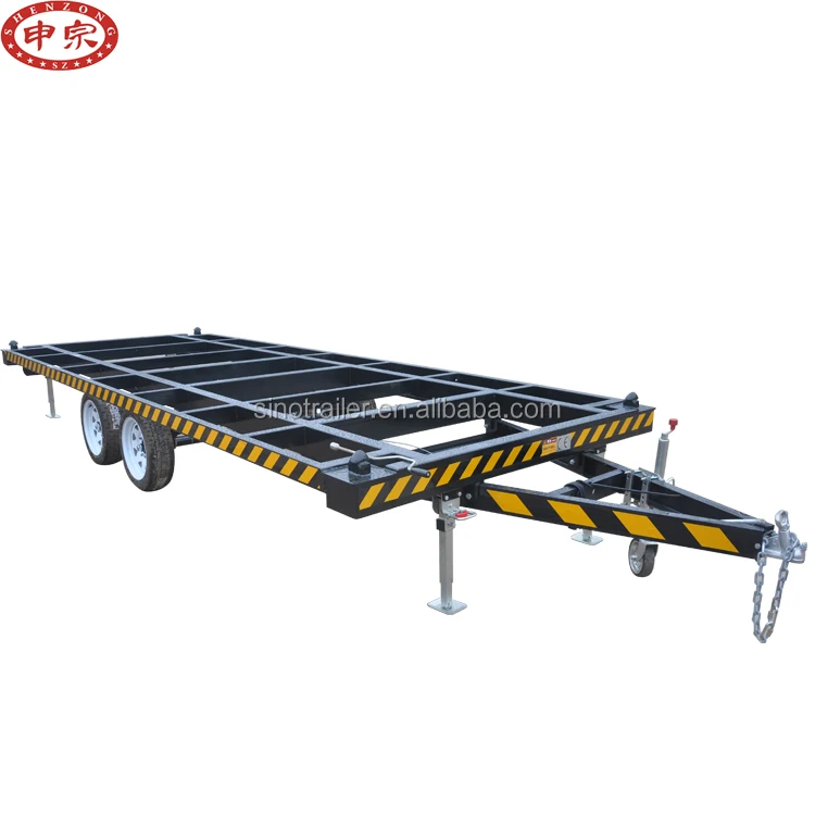 3ton Skeleton Tandem Trailer Flatbed Trailer 20ft Container Trailer ...