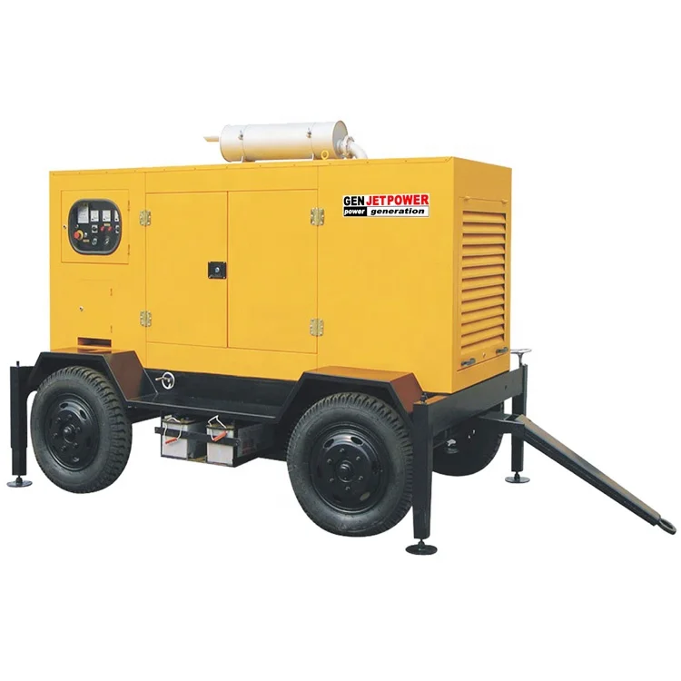 200kw Denyo Type Silent Trailer Diesel Generator Trolley