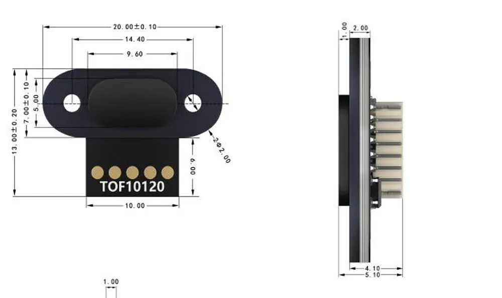 TOF10120 Laser Range Sensor Module - 10-180cm Distance Detection
