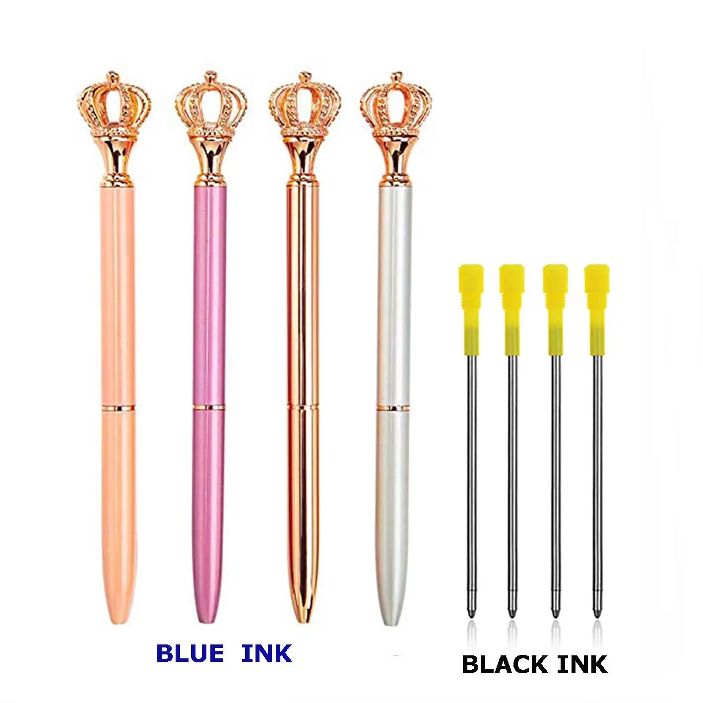 Crown Top Ballpoint Pens Crystal Crown Pens Metal Ball Pen For Women,Co ...