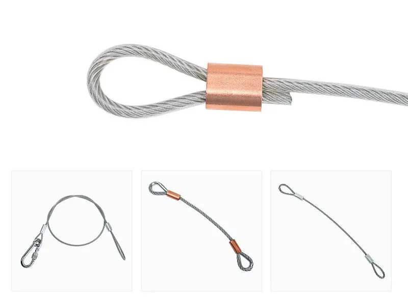 M1 - M16 Copper /Stainless Steel Oval / Round Cable Crimps Sleeves Clip ...