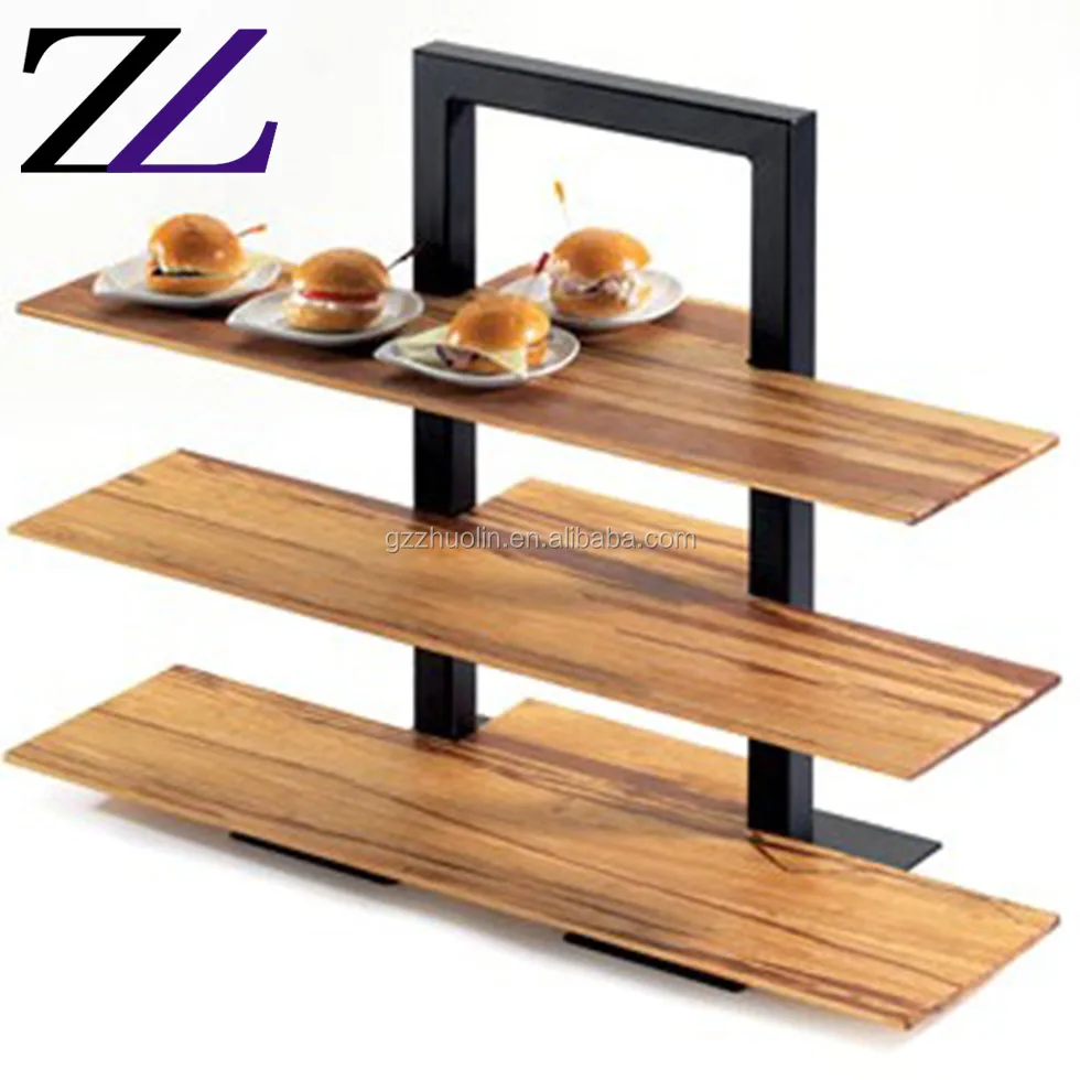 Good Restaurant Presentation Buffet En Bois 3 Tier Wooden Catering ...