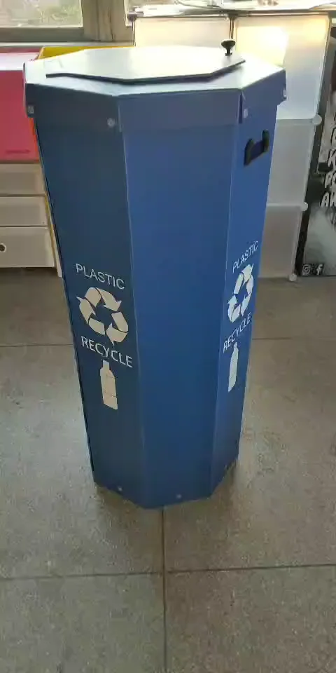 Recycling Bins Corrugated Plastic Trash Bin Blue Recycled 4mm-5mm ...