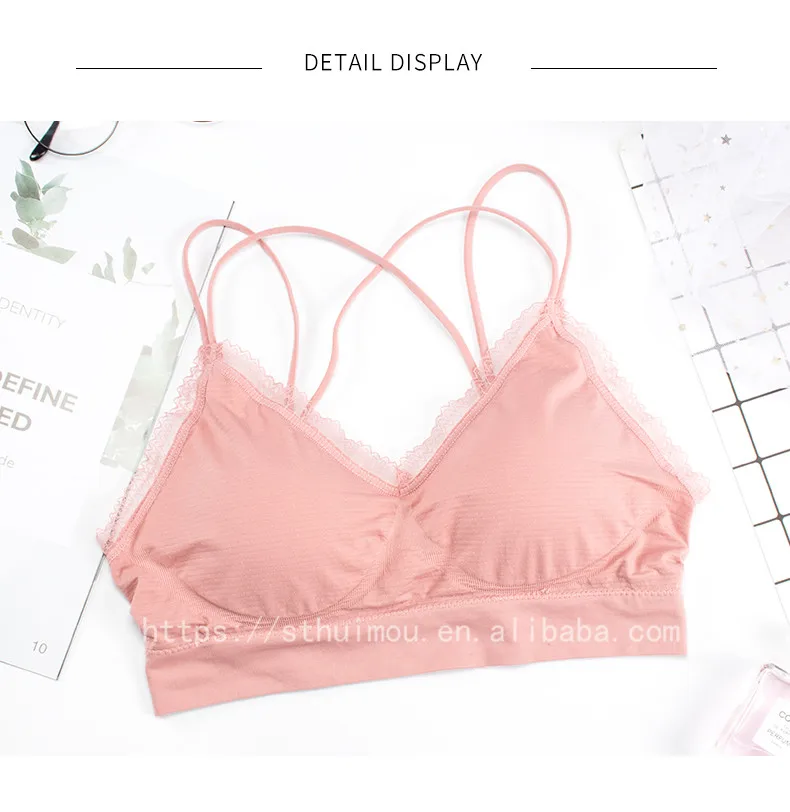 Lace Sling Bra Sexy Style Seamless Rimless Yoga Women Vest Beautiful ...