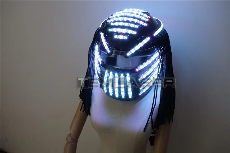 DJ Helmet with RGB LED Lights - Perfect for Party & Events