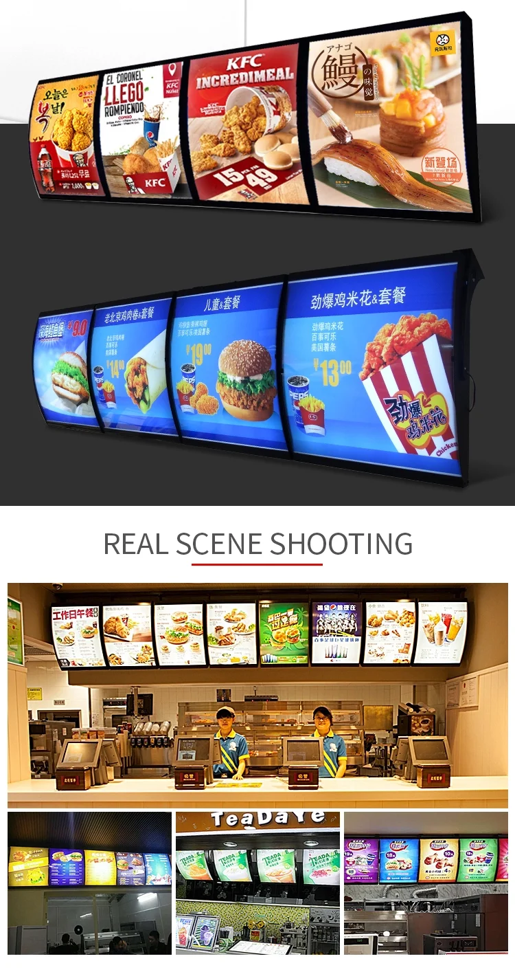 Aluminum Frame LED Light Boxes for Advertising & Menu Display