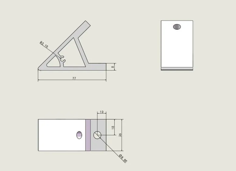 45 Degree Aluminum Angle Bracket - Standard Joint Connector