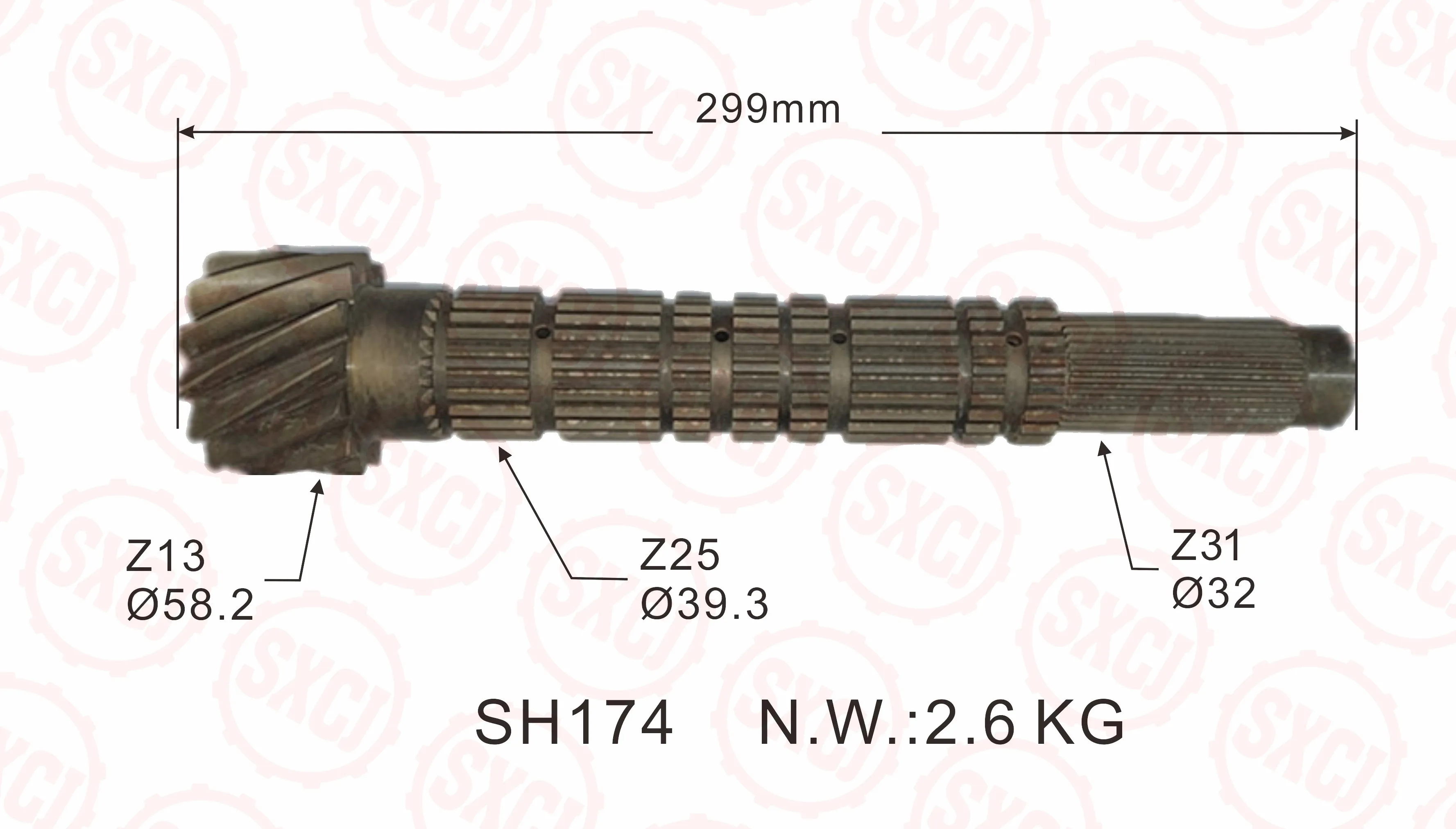 Counter Shaft OEM 9670840588 for Fiat Ducato 13 Teeth Gear