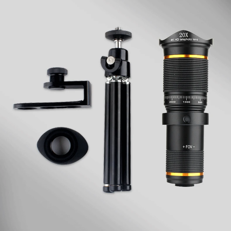 Hd External 20x Zoom Telephoto Telescope Monoculars Phone Camera Lens ...