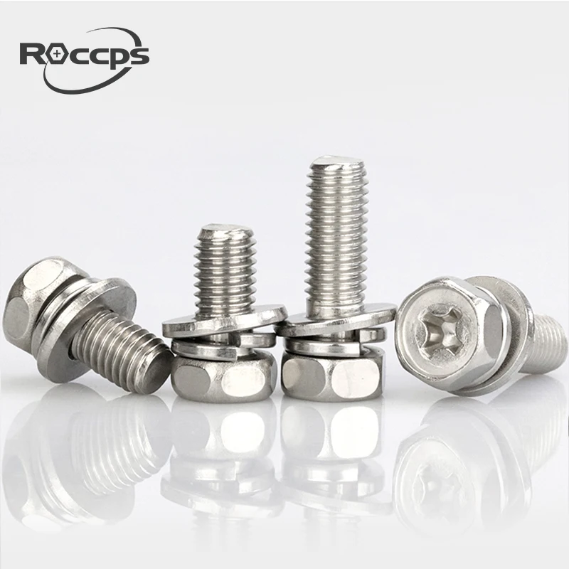 Hex Head Phillips Drive SEMS Screw with Spring & Washer