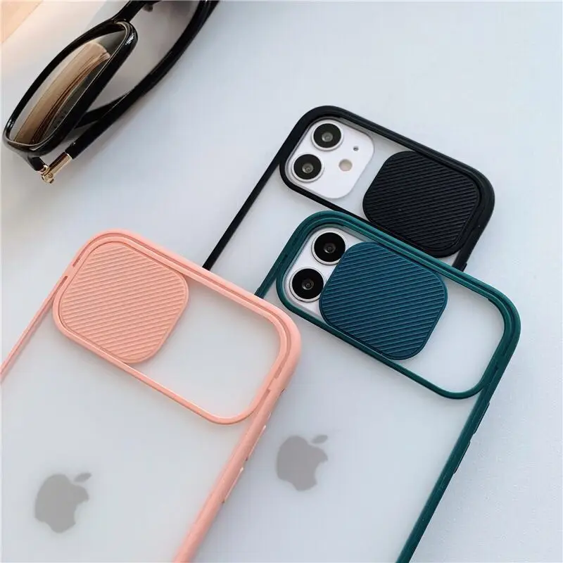 Tpu Pc Sliding Camera Cover Frosted Phone Case Lens Protective Case For ...