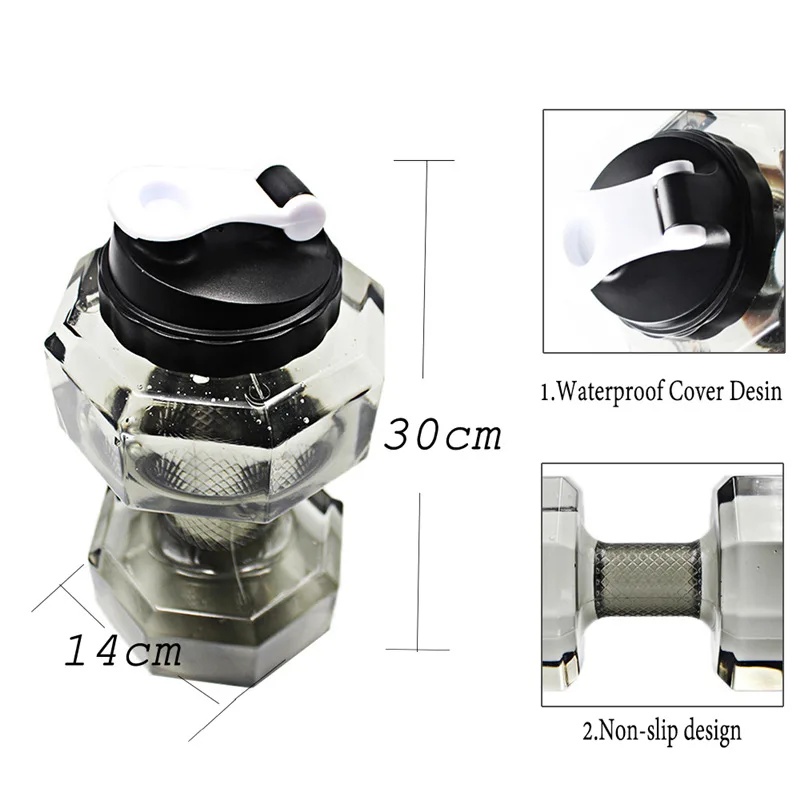 2.2l Water Bottle Weights Big Plastic Dumbbell Shape Sport Shaker Water ...