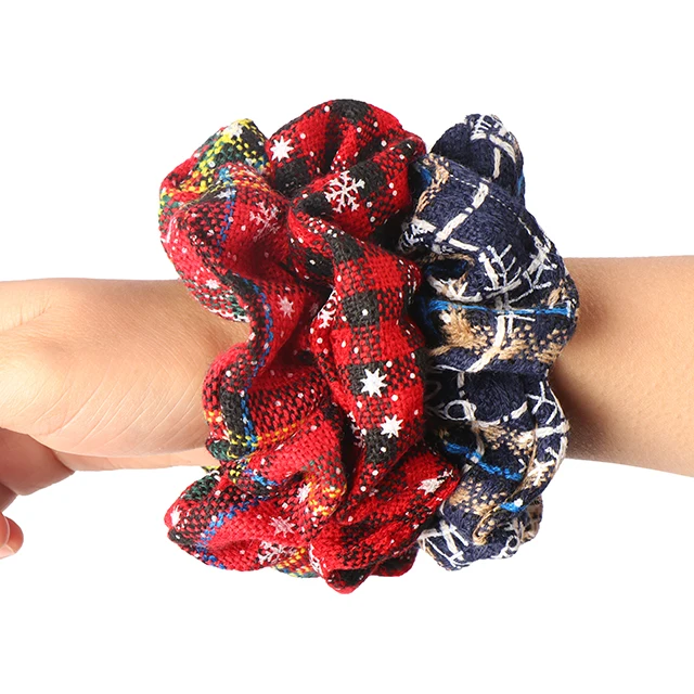 Low Moq Red Christmas Santa Bobble Velvet Hair Scrunchies Bulk For ...